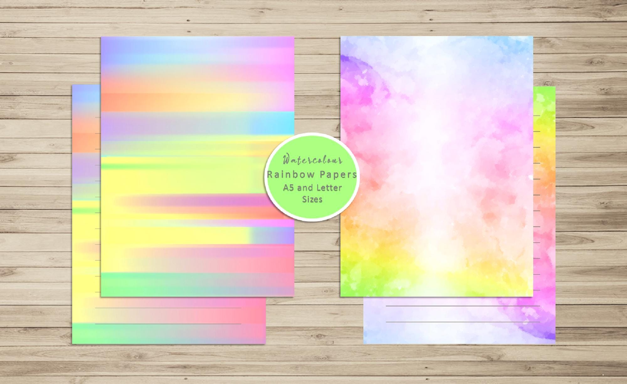 Watercolor Writing Paper, Printable Stationery Lined and Unlined ...
