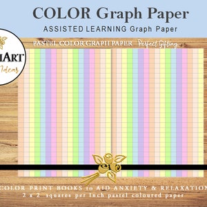 ADHD Printable Rainbow Graph Paper Letter Size 8.5"x11" | Assisted ...