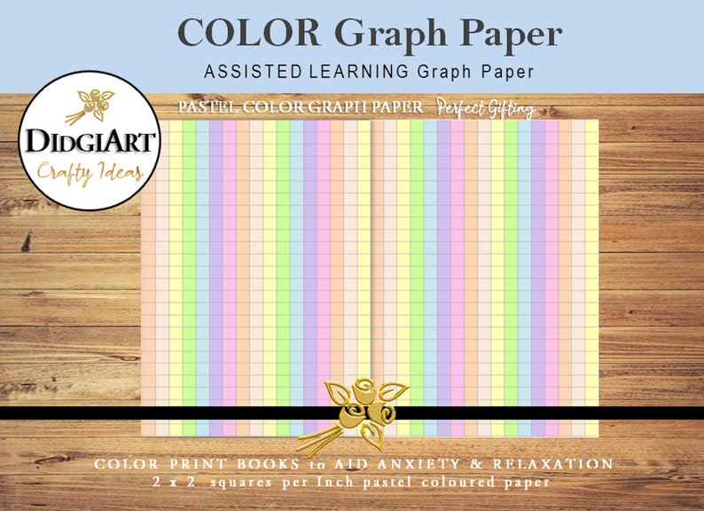 ADHD Printable Rainbow Graph Paper Letter Size 8.5"x11" | Assisted ...