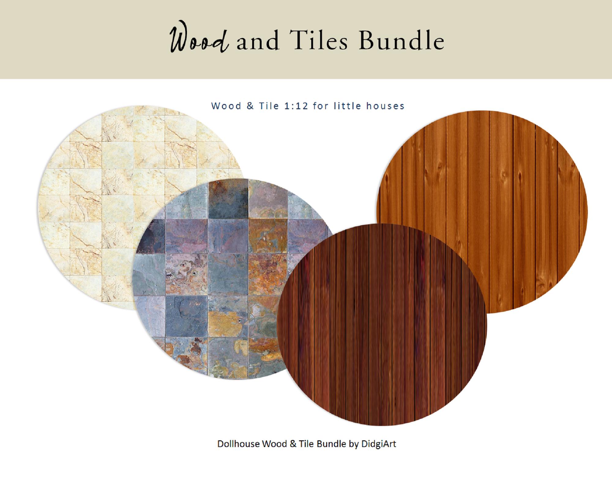 Dollhouse Wood and Tile Printable Wallpapers for Model Homes ...