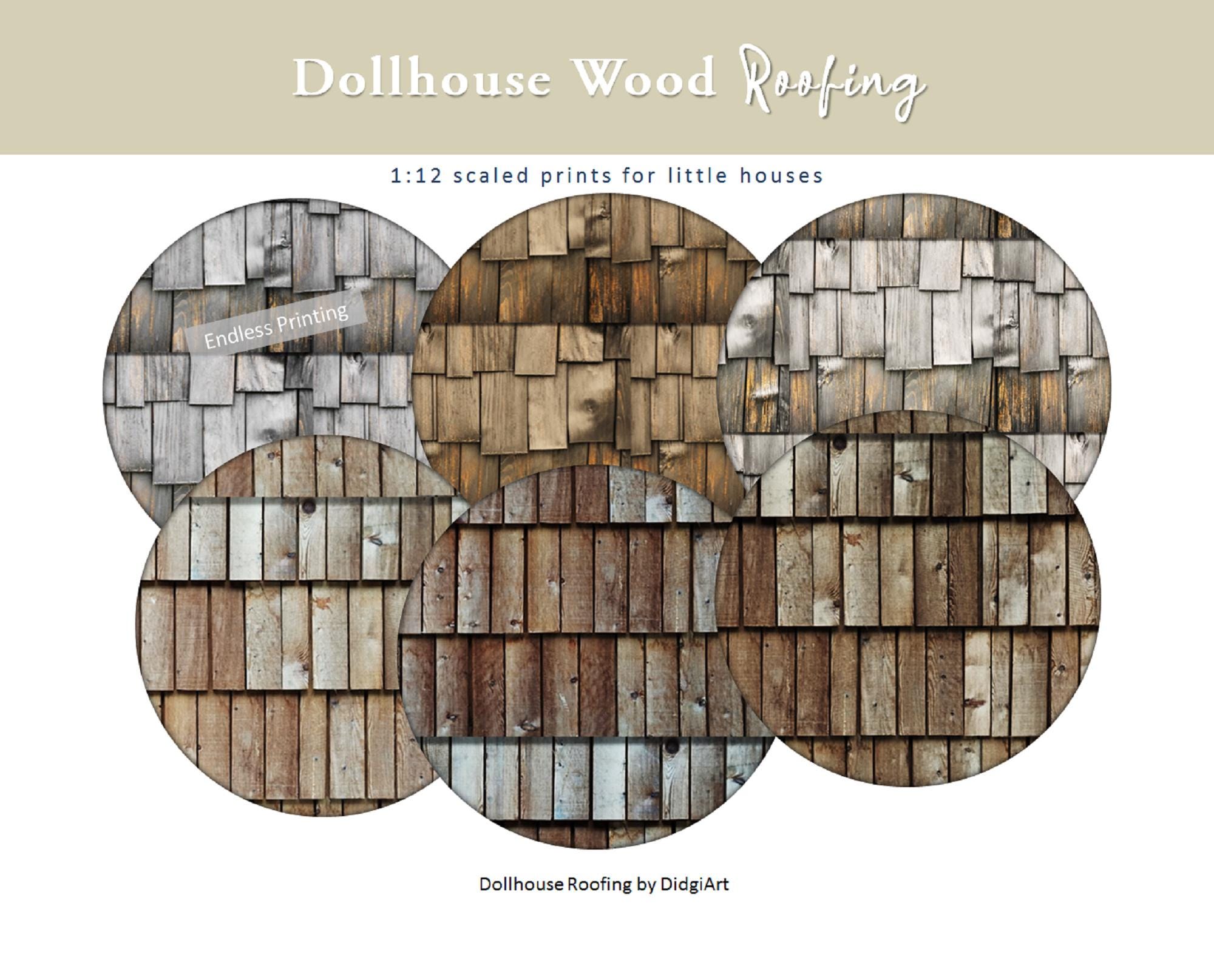 Dollhouse Wood Shingle Roofing Tiles for Model Homes | Seamless Wood 1: ...