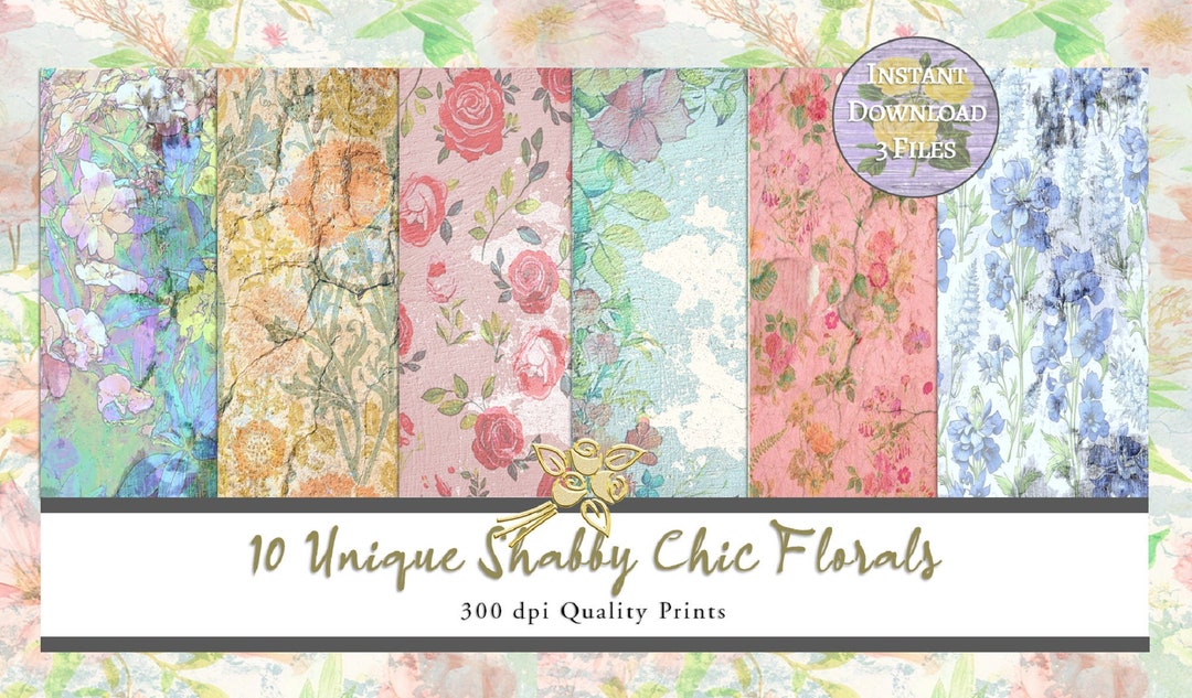 Floral Scrapbook Paper | Printable Vintage Flower Papers for Cards ...