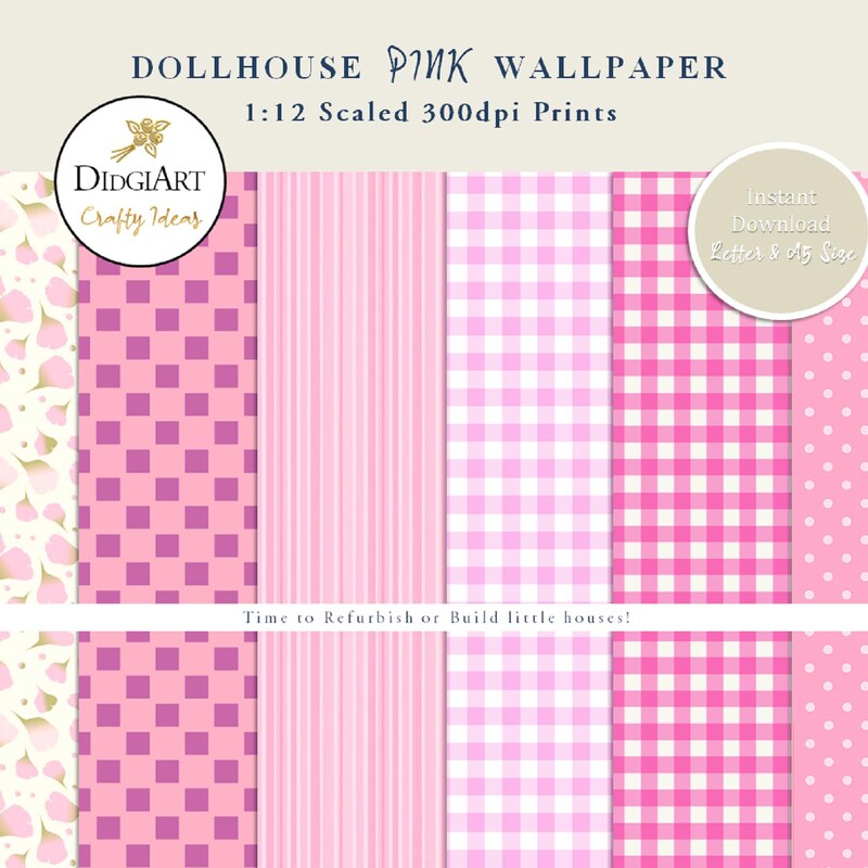 Pink Dollhouse Wallpaper - Etsy