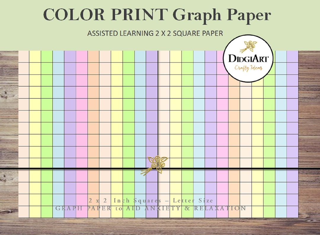 ADHD Rainbow Graph Paper for Kids, 8.5"x11" | Printable Assisted ...