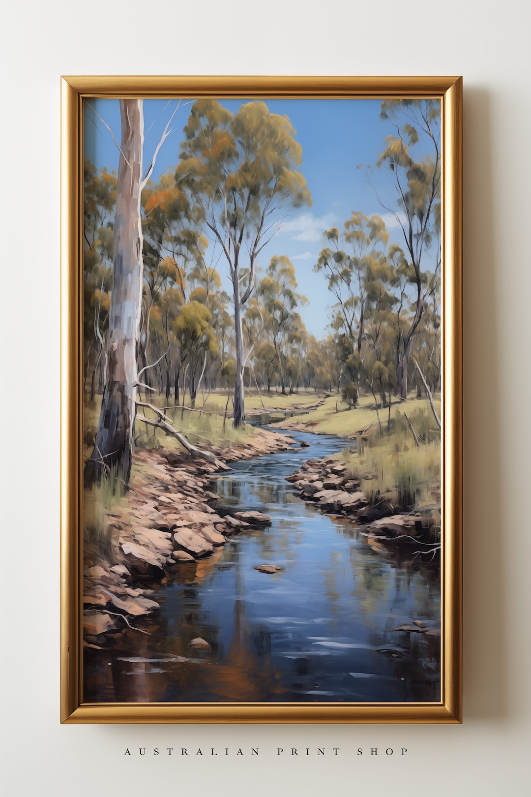 Australian Oil Painting | Old Gum Tree Creek Digital Art | Australian ...