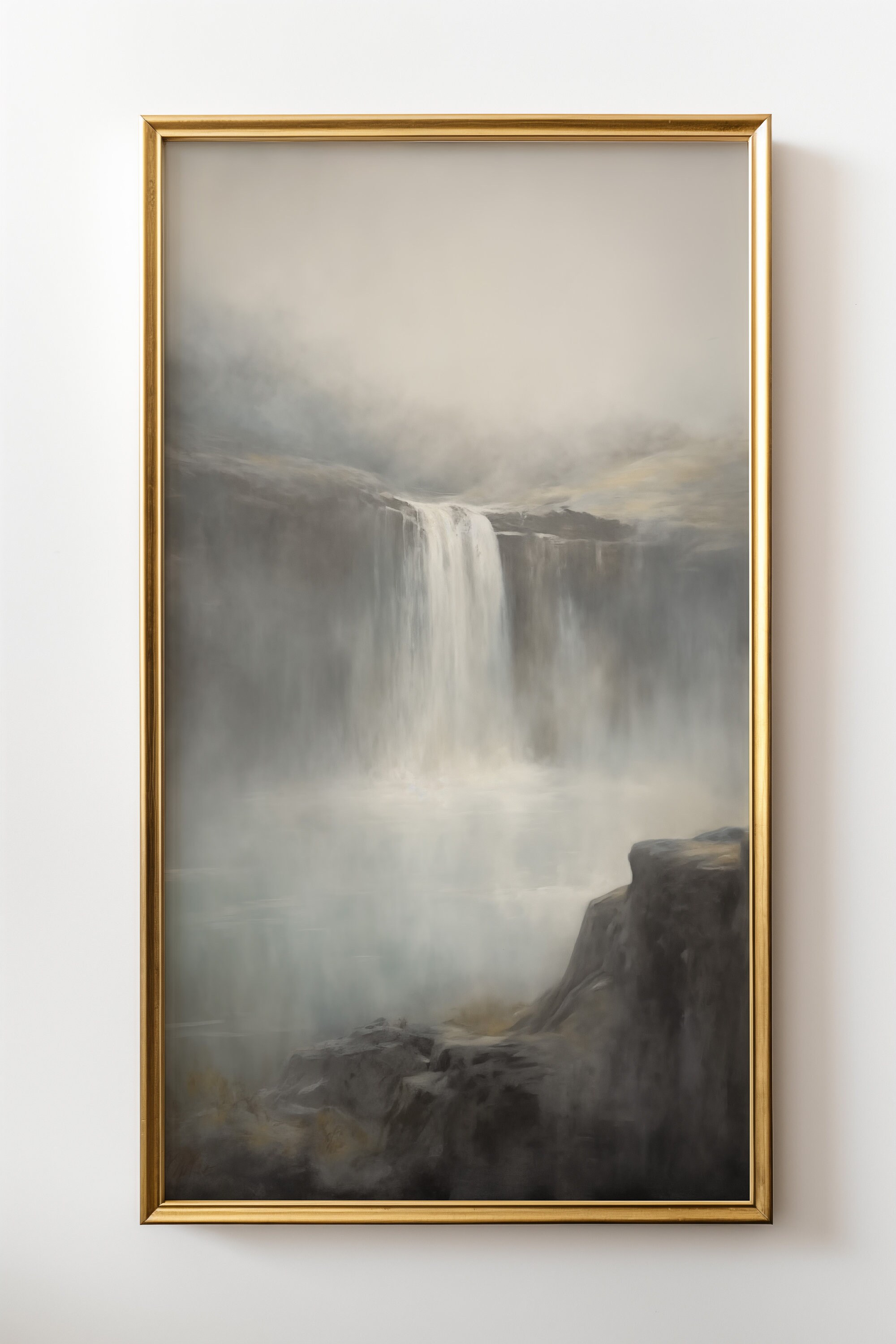 PRINTABLE Vintage Australian Waterfall Art Neutral Tones Digital ...