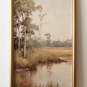 Vintage Australian Countryside Oil Painting Rural Wall Art Rustic ...