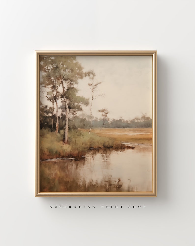 Vintage Australian Countryside Oil Painting Rural Wall Art Rustic ...