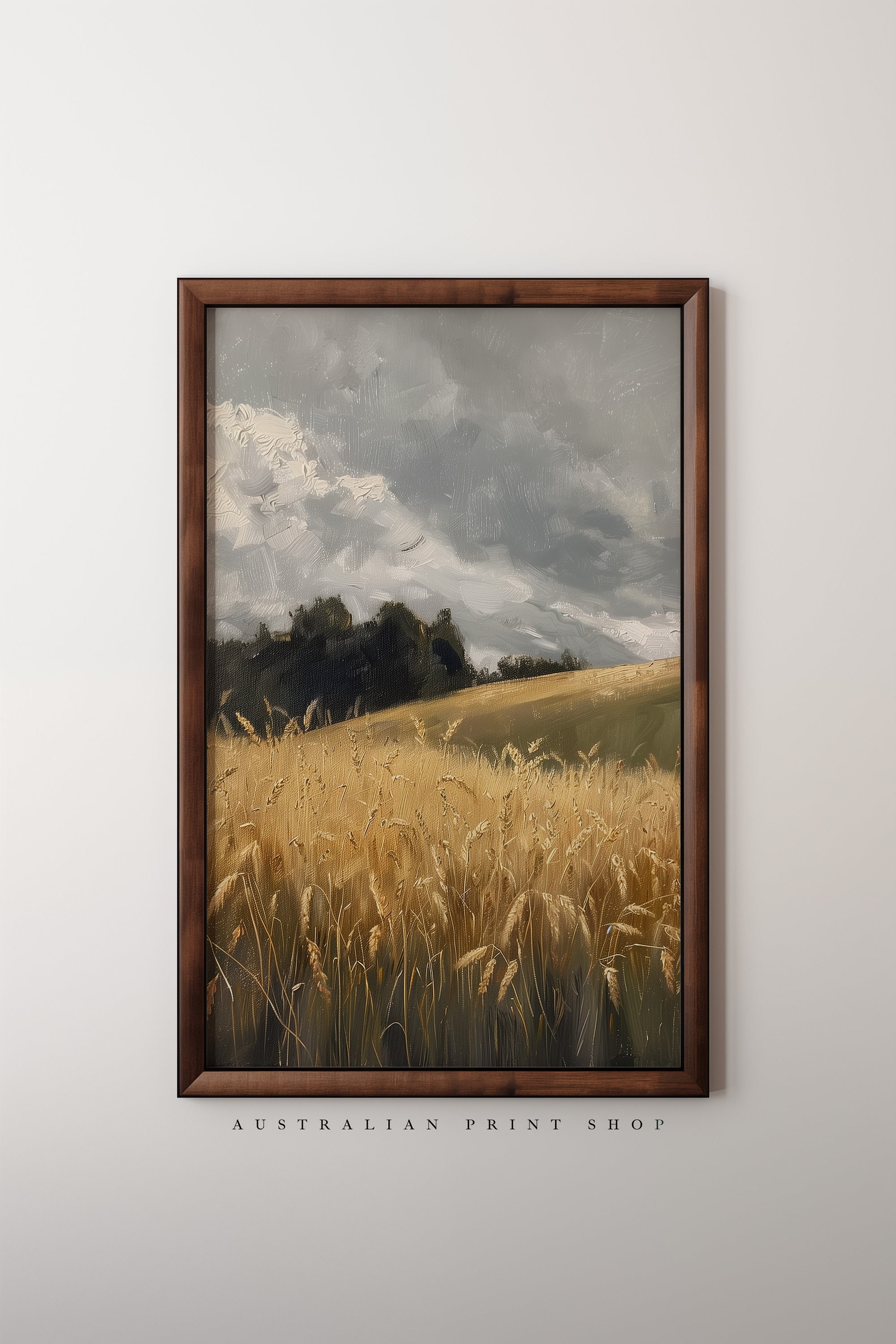 PRINTABLE Farm Wheat Field Oil Painting | Printable Country Wall Art ...