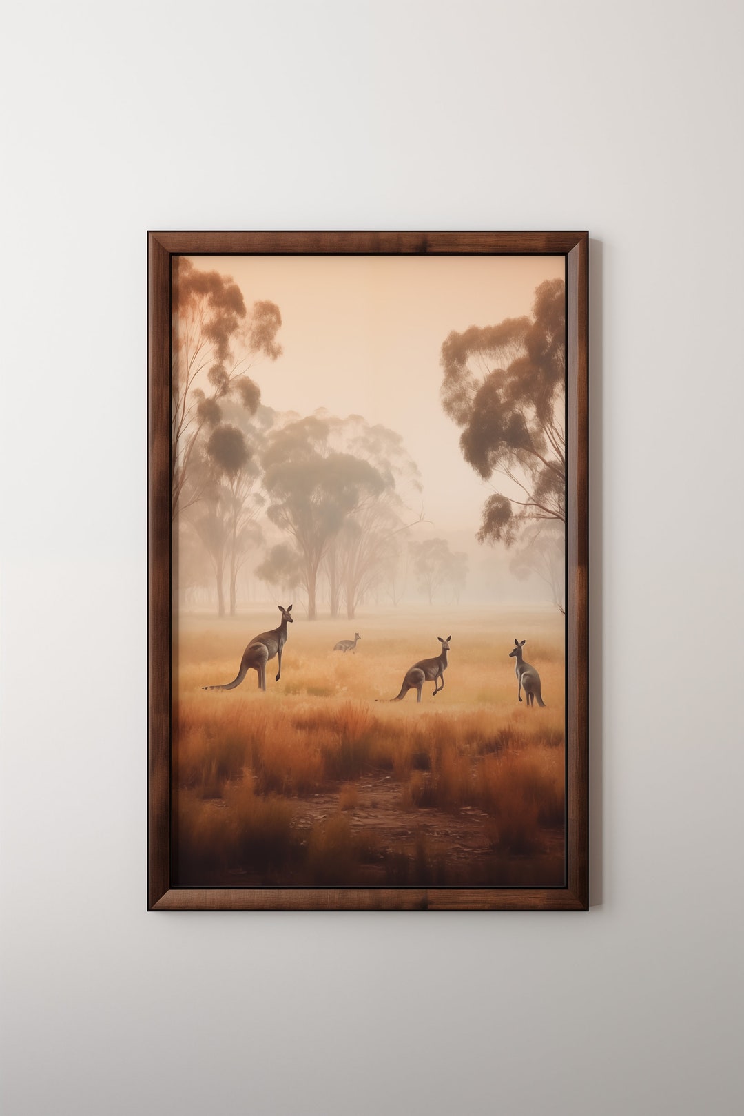 Australian Kangaroo Oil Painting | Australian Kangaroos Landscape Art ...