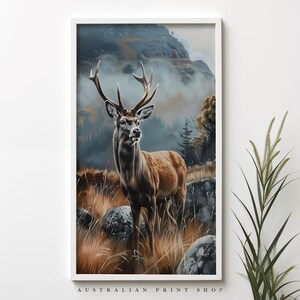 Vintage Red Deer Painting | Printable Digital Download | Nostalgic ...
