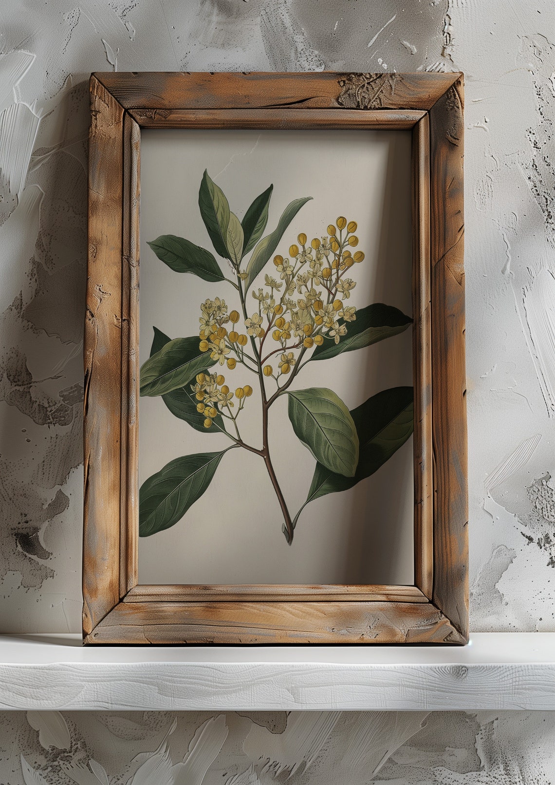 Vintage Botanical Yellow Flower Art Print Digital Download Floral ...