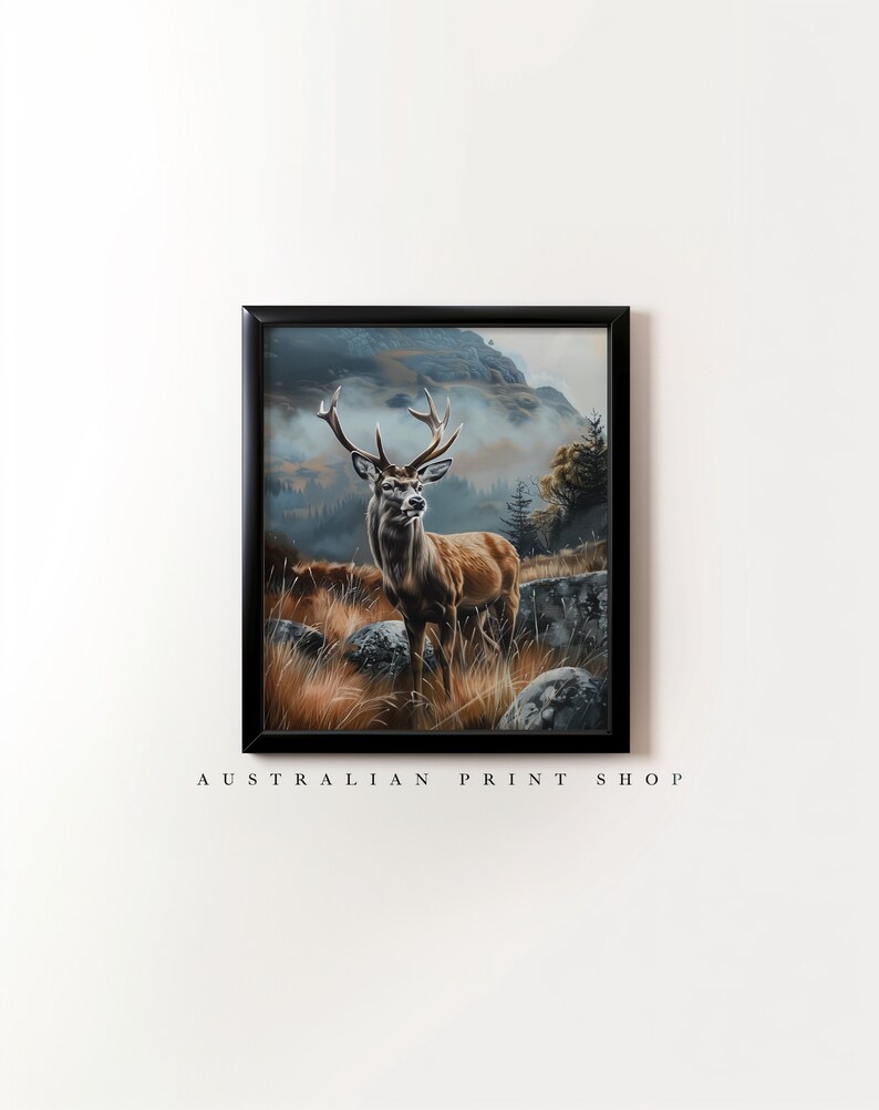 Vintage Red Deer Painting | Printable Digital Download | Nostalgic ...