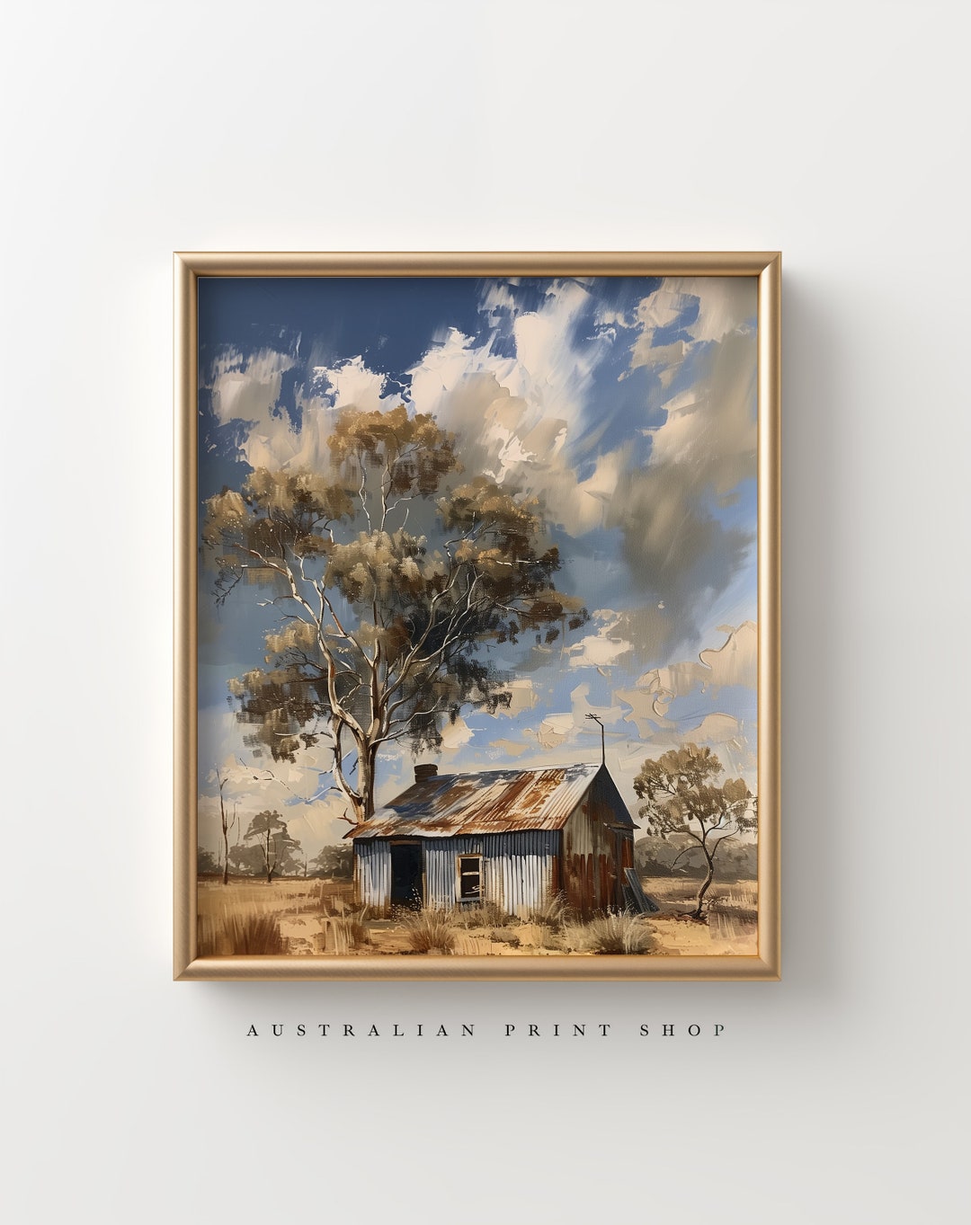 Australian Outback Farm Painting Digital Print Australian Landscape ...