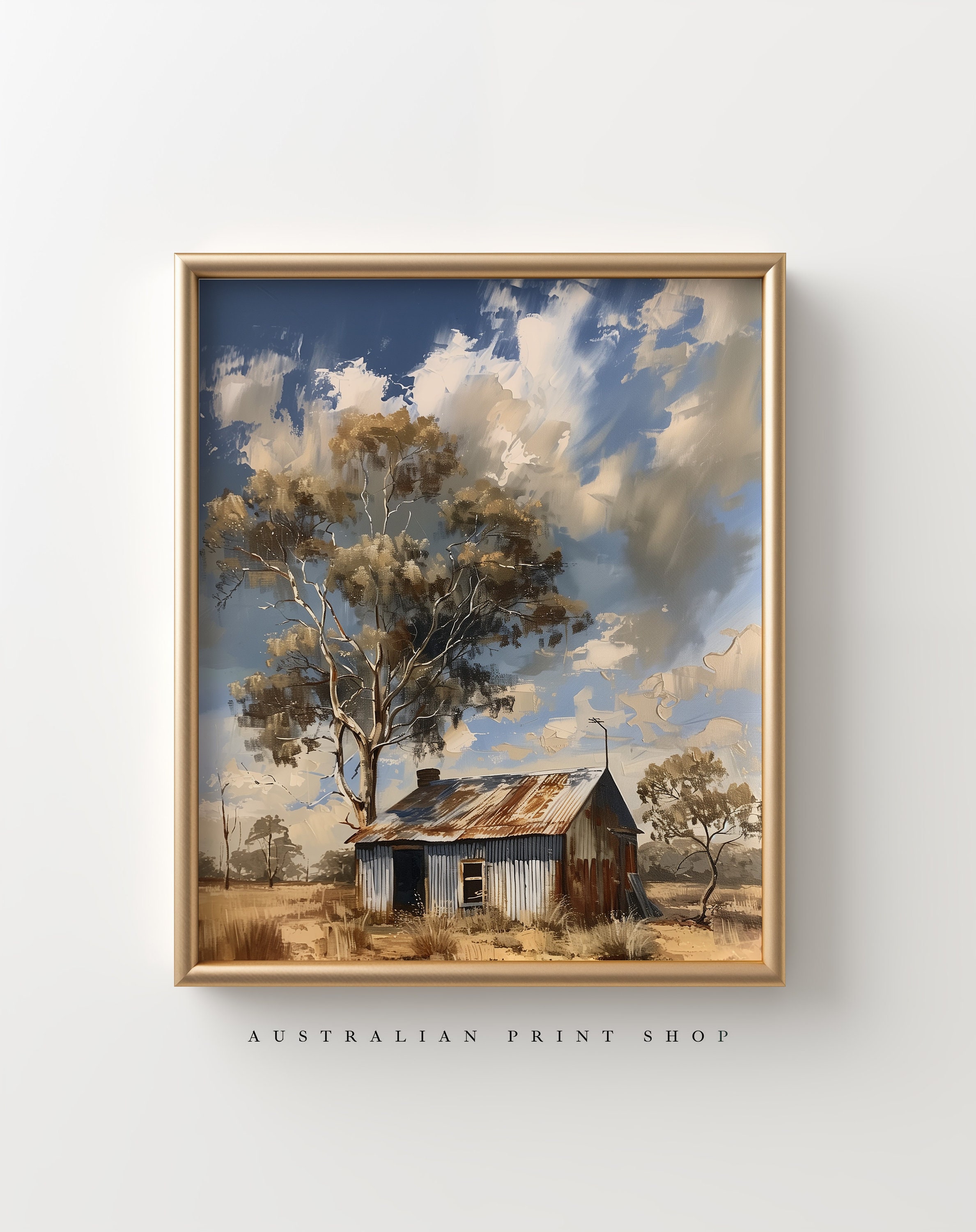 Australian Outback Farm Painting Digital Print Australian Landscape ...