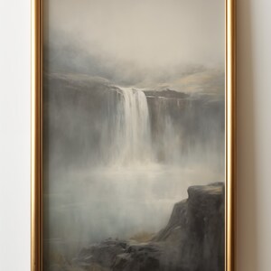 PRINTABLE Vintage Australian Waterfall Art | Neutral Tones | Digital ...