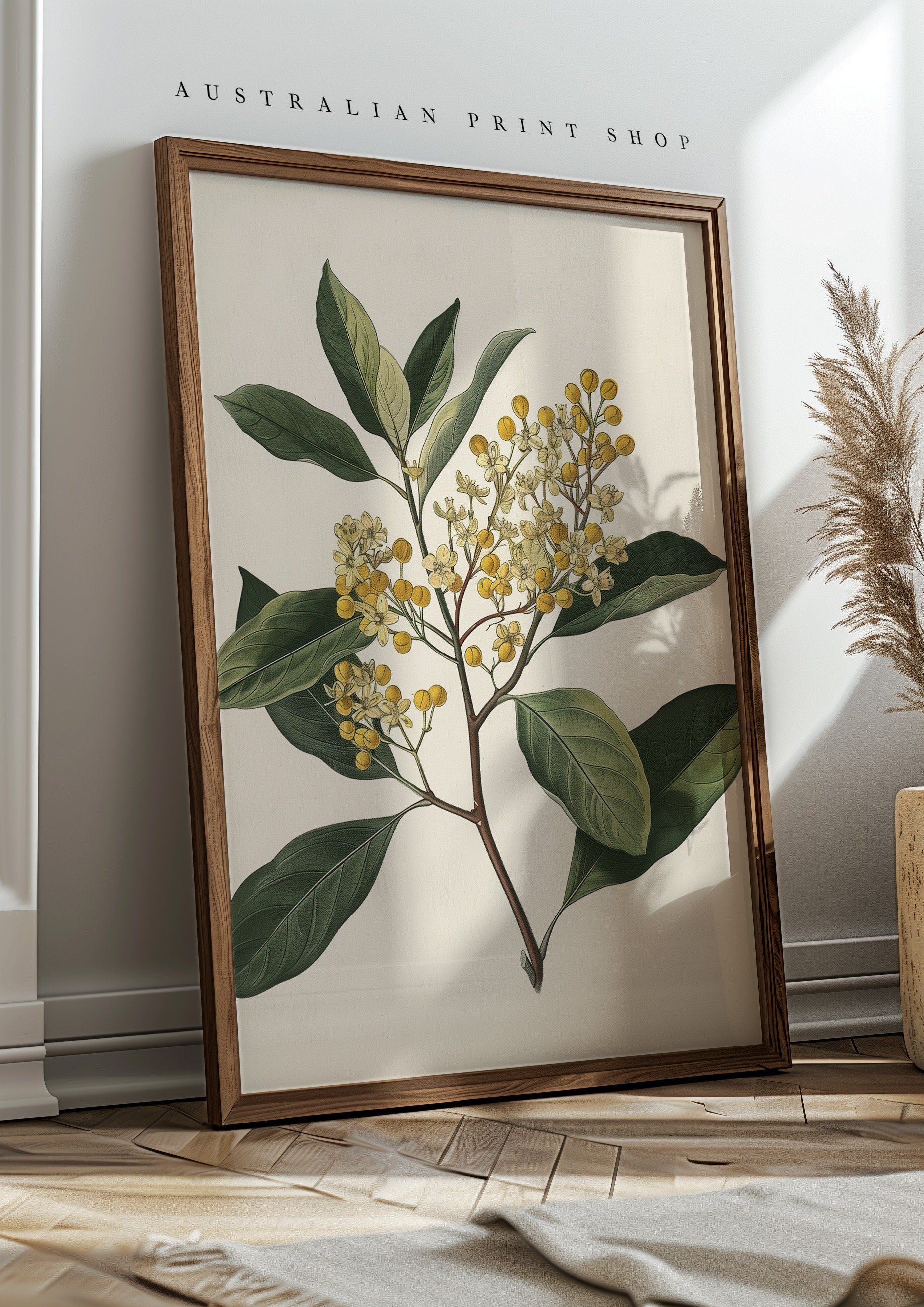 Vintage Botanical Yellow Flower Art Print Digital Download Floral ...