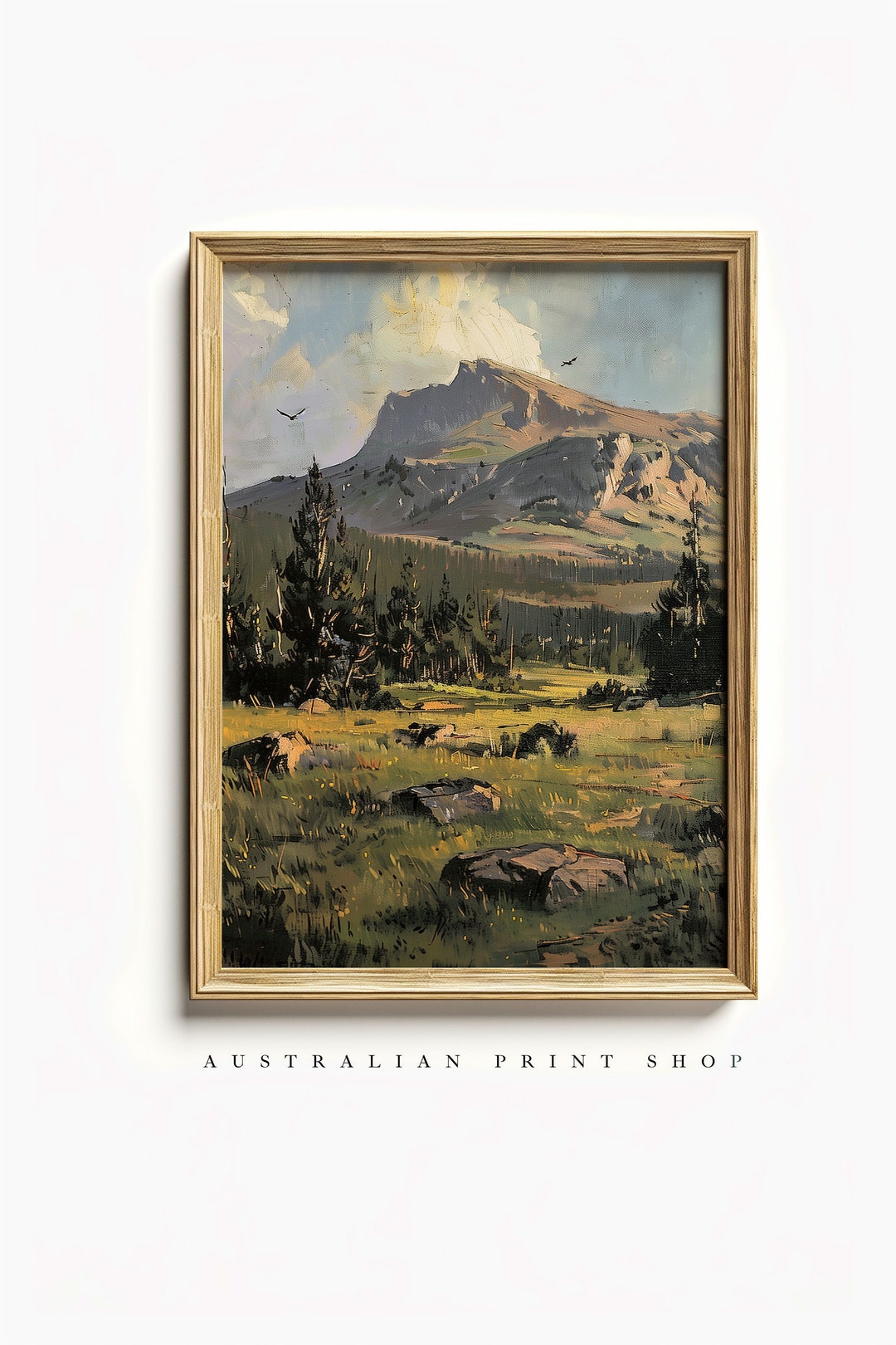 Australian Rustic Charm Vintage Oil Painting Print Australian Modern ...