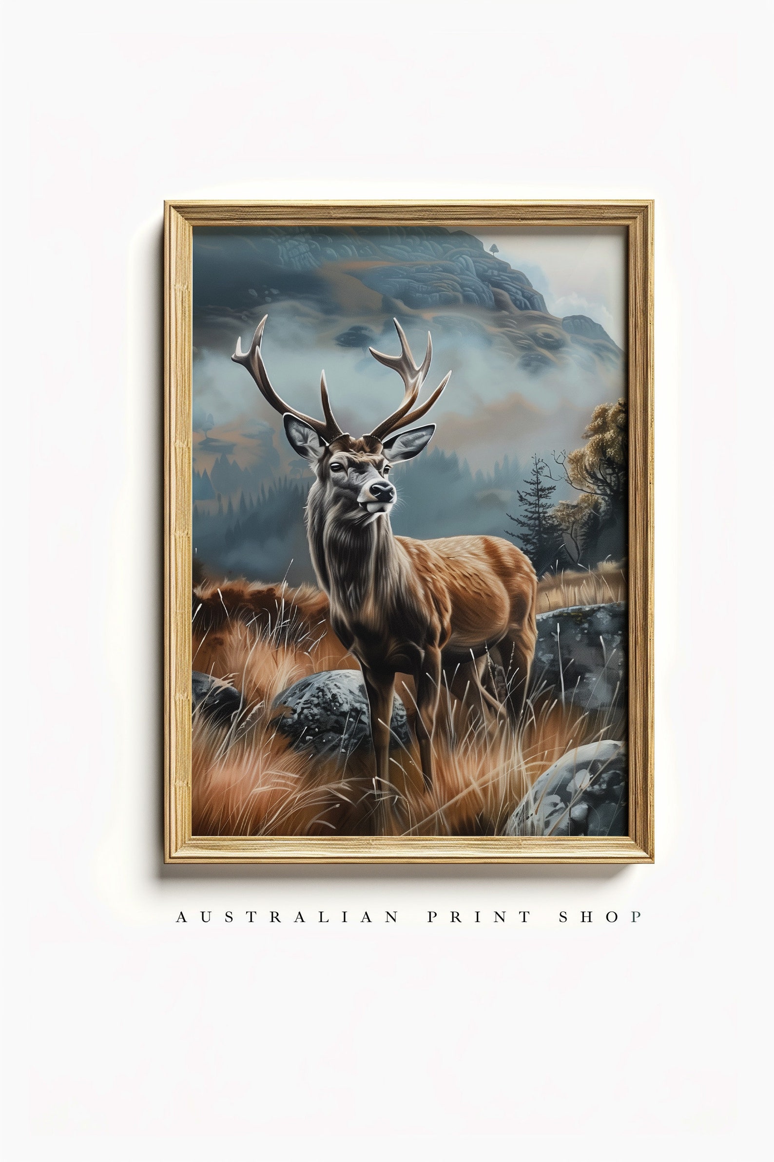 Vintage Red Deer Painting | Printable Digital Download | Nostalgic ...