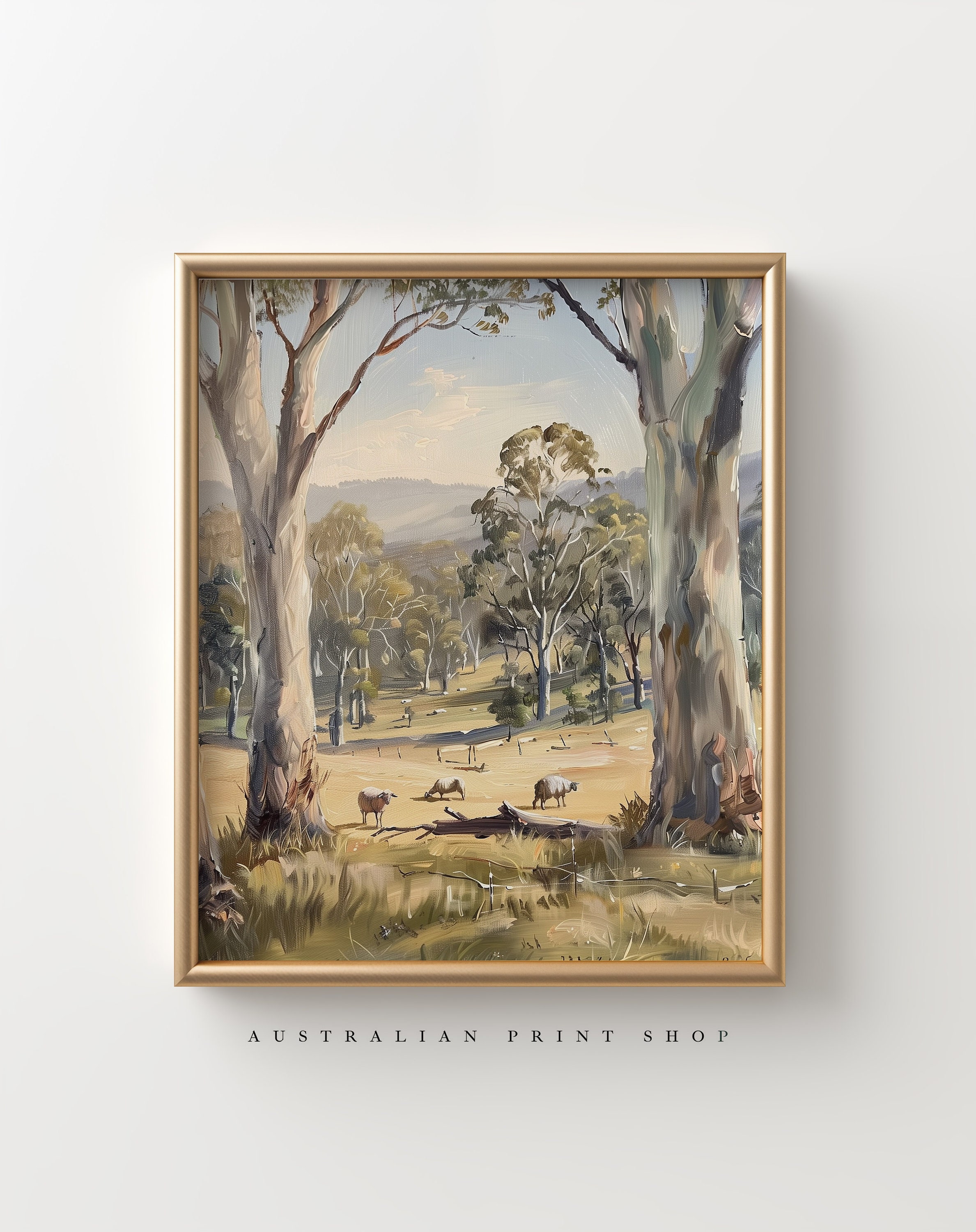 Vintage Farmhouse Australian Bush Landscape Oil Painting Australian ...