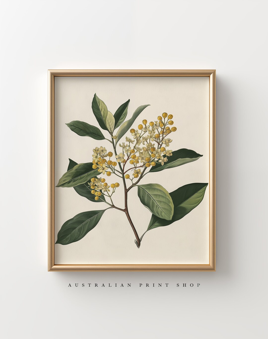 Vintage Botanical Yellow Flower Art Print Digital Download Floral ...