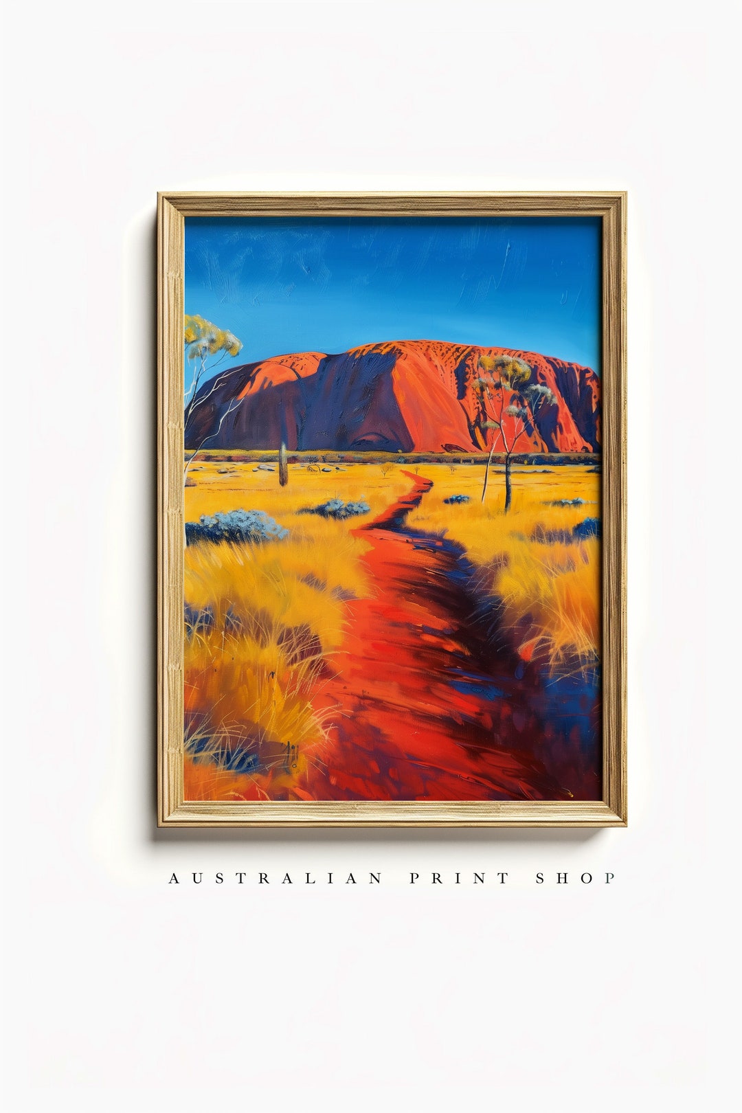 Vintage Uluru Painting | Digital Download | Australian Wall Art | Ayers ...