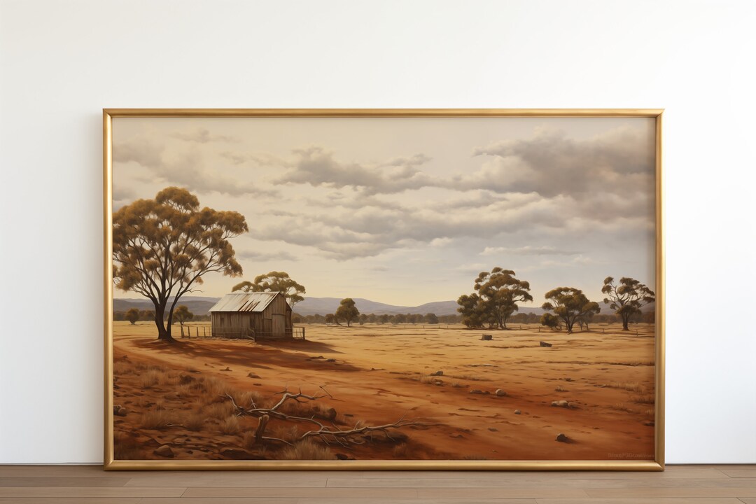 Australian Outback Farm Painting | Digital Print | Australian Landscape ...