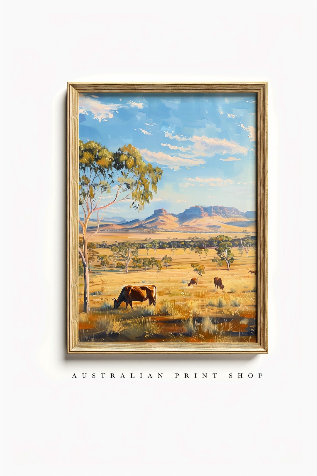 Rustic Australian Outback Oil Painting Landscape Country Digital ...