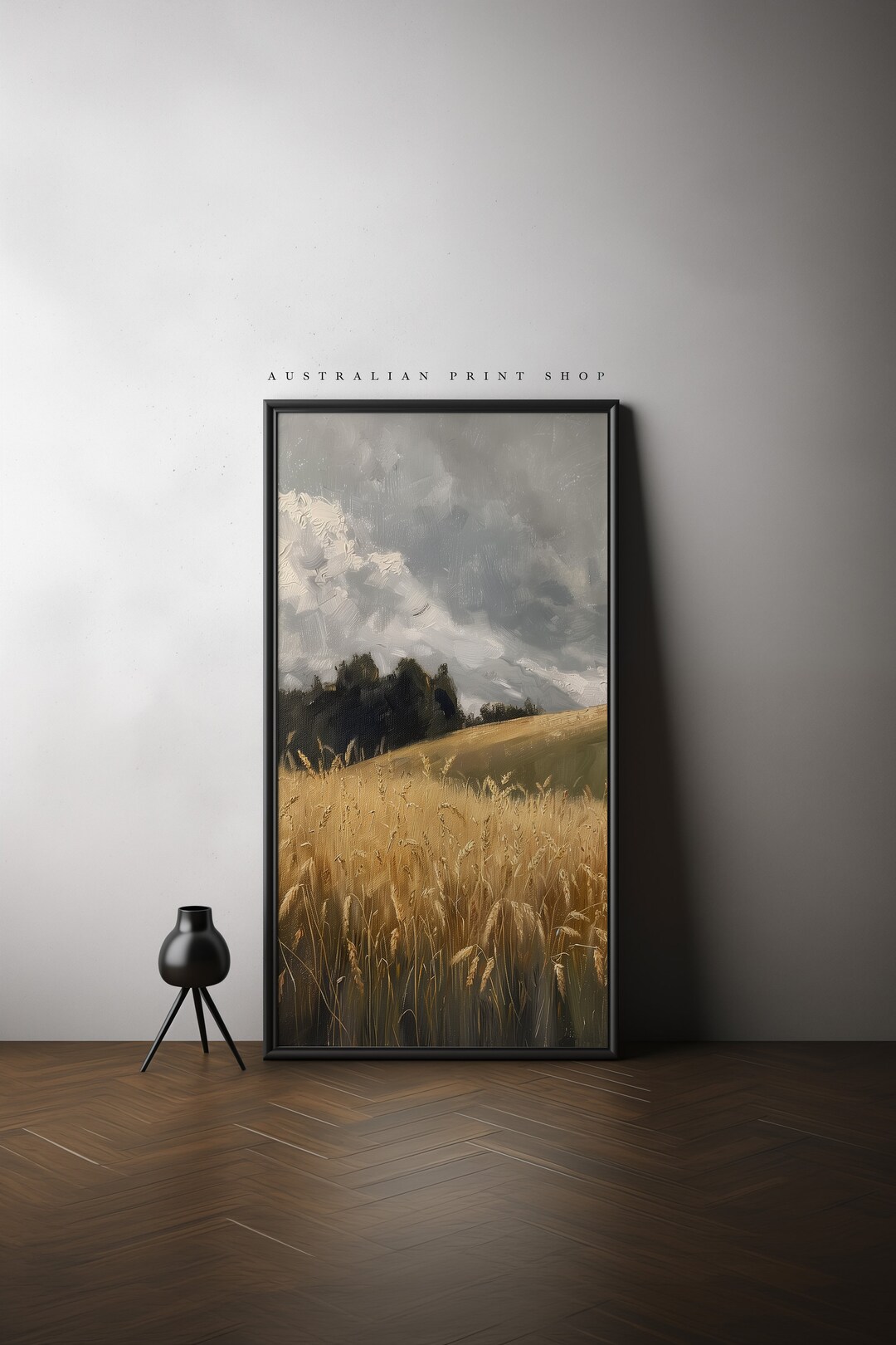 PRINTABLE Farm Wheat Field Oil Painting | Printable Country Wall Art ...