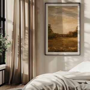 Vintage Rustic Australian Countryside Painting Muted Landscape Digital ...