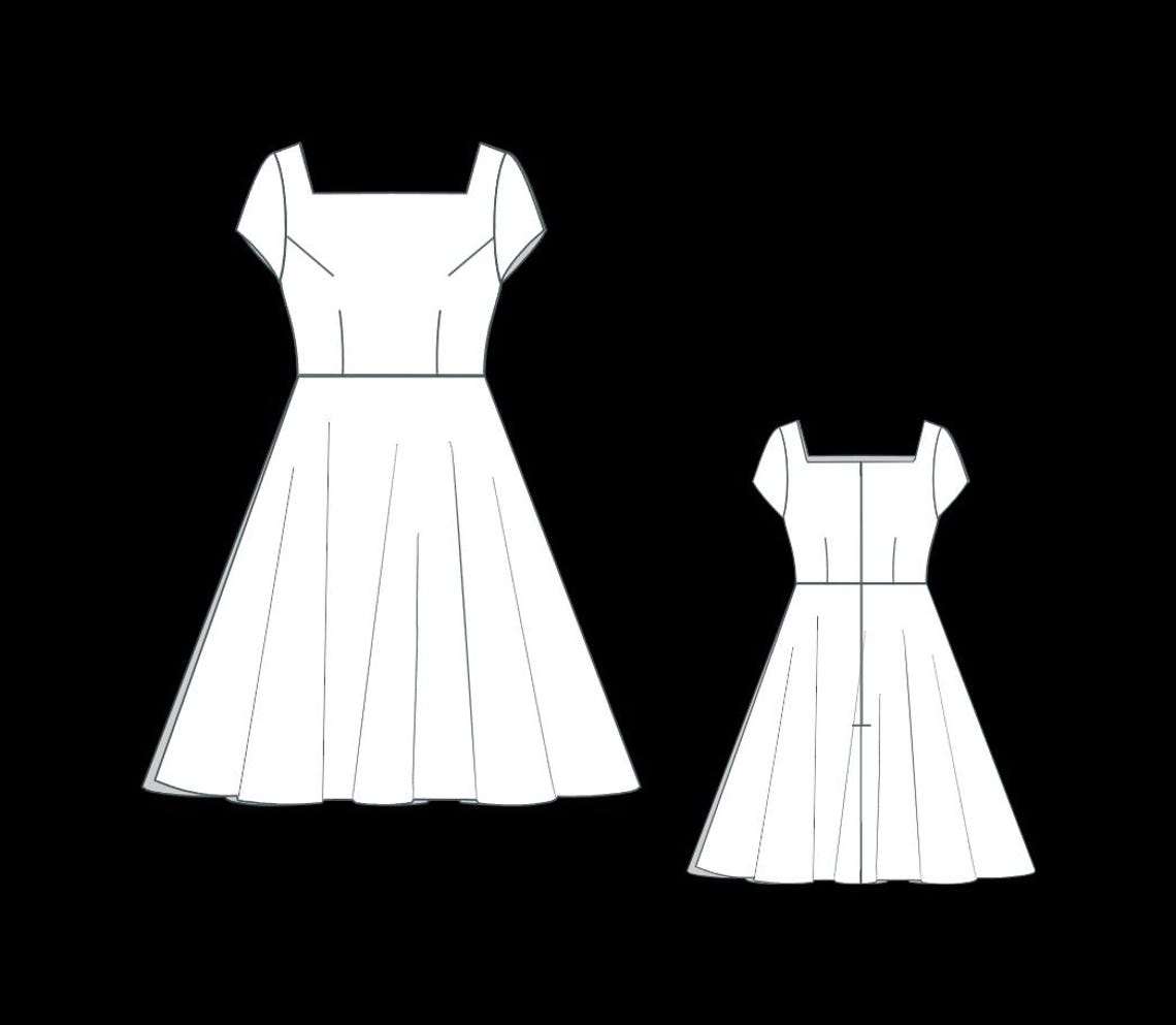 Vintage Dress, 1950s Vintage Style Dress Sewing Pattern, Prom Dress ...