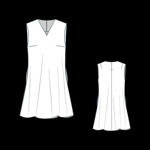 Sleeveless Tunic Dress Sewing Pattern: Beginner-friendly V-neck (XS-4XL ...