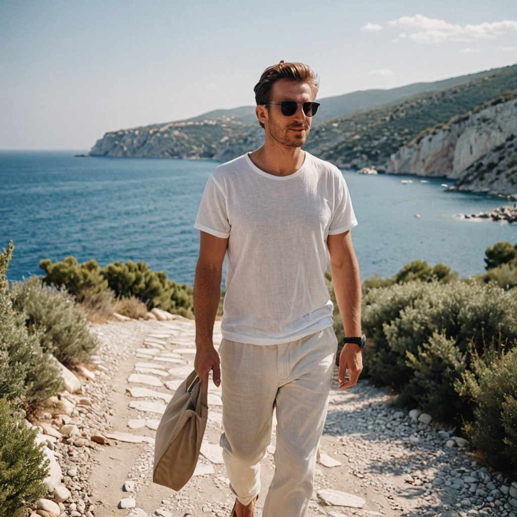 Men's Linen Trousers Sewing Pattern: Summer Casual Wear (A4-A0) - Etsy