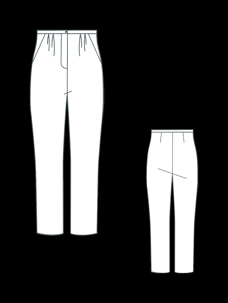 Two Pleated Women's Trouser Sewing Pattern: Classic Style (PDF Pattern ...
