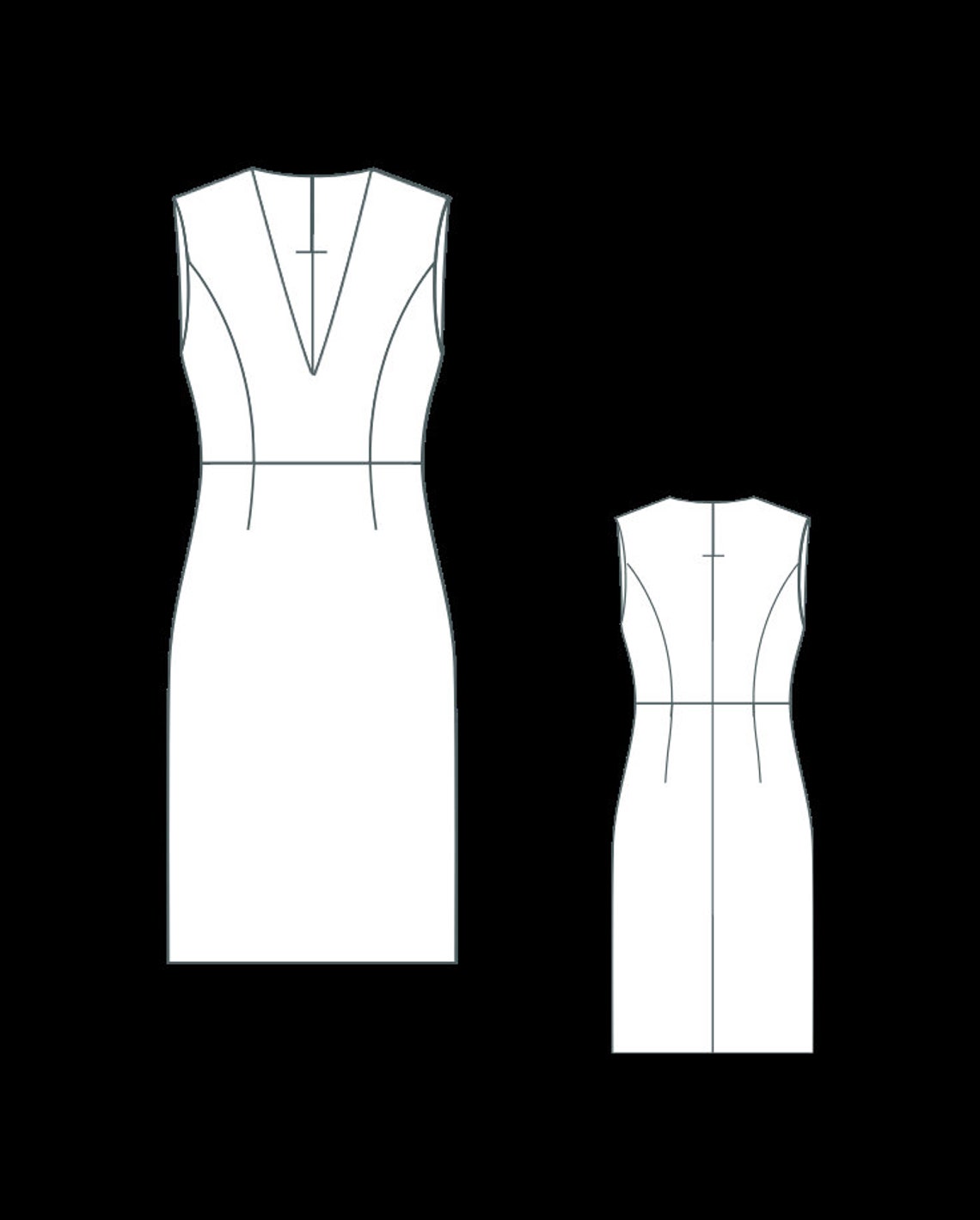 V-neck Dress Sewing Pattern,sizes US 2 to 30 and XS to 4xl,suitable A0 ...