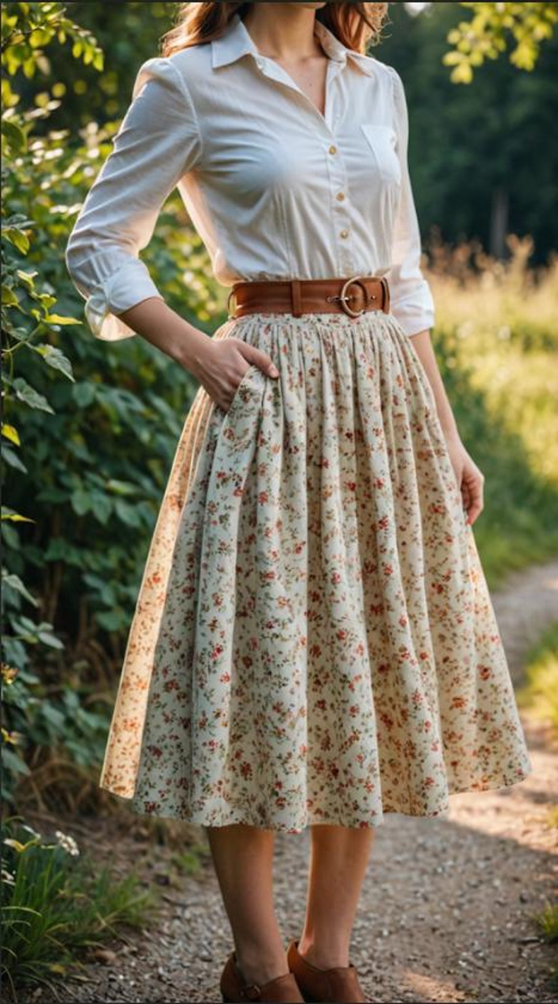 Cottagecore Midi Skirt Sewing Pattern With Pockets (XS–4XL) (PDF ...