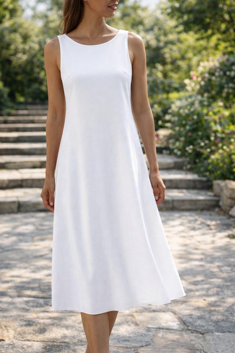 Boat Neck Maxi Dress Sewing Pattern | A-line, Sleeveless (sizes XS–4XL ...