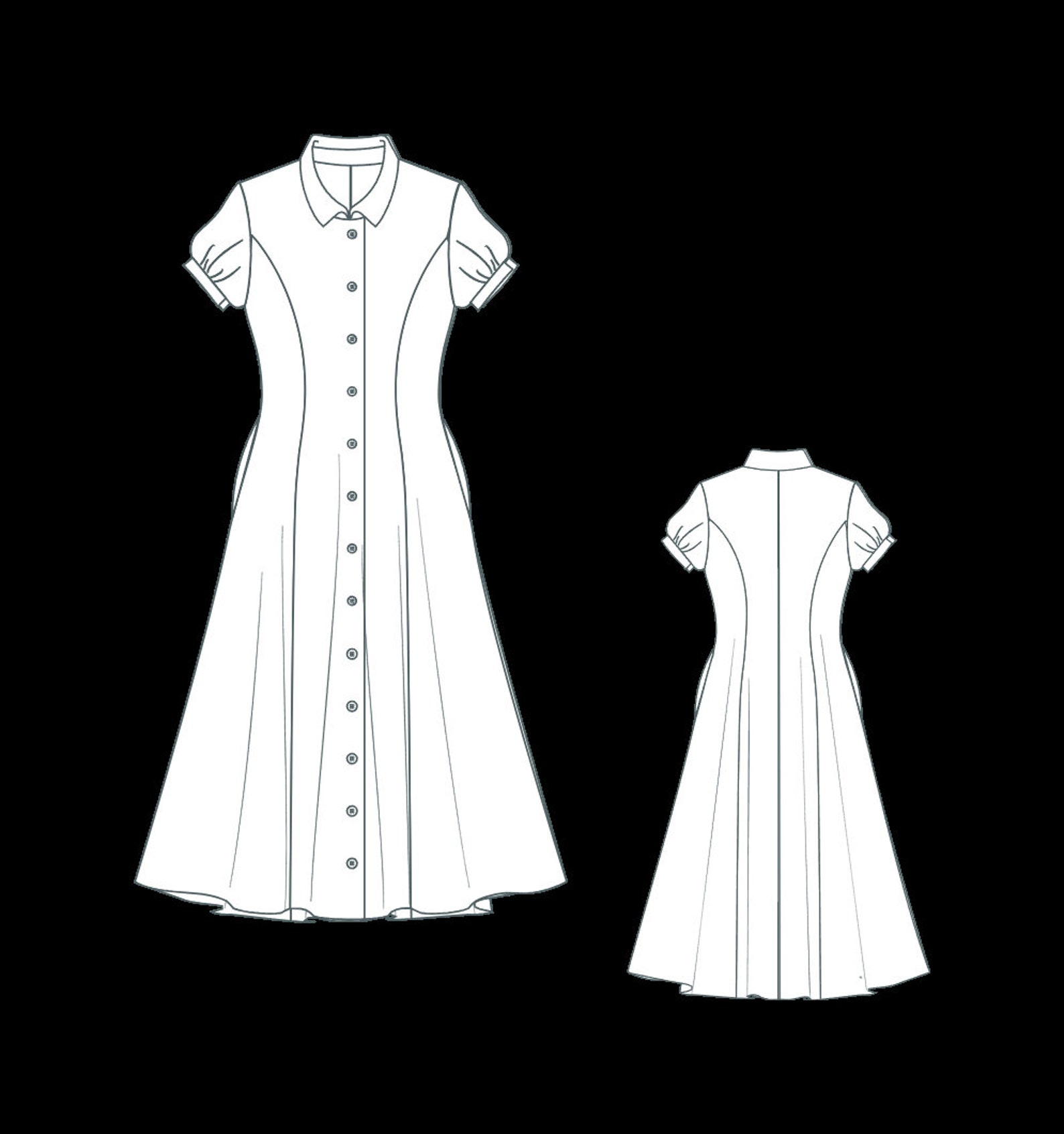 1950s Vintage Style Dress Sewing Pattern: Cocktail Prom Dress (PDF ...
