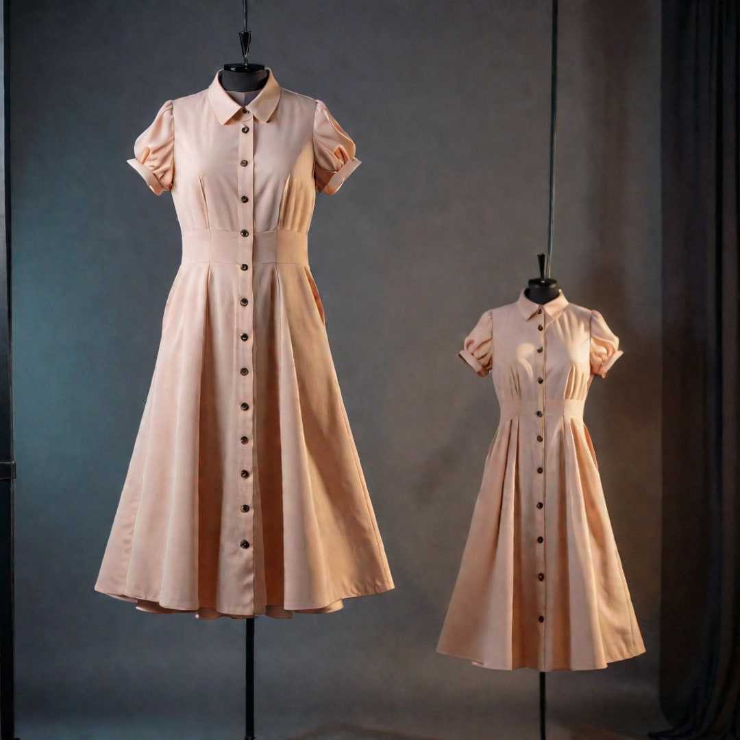 1950's Vintage Style Dress Sewing Pattern, Cocktail Dress, PDF Instant ...