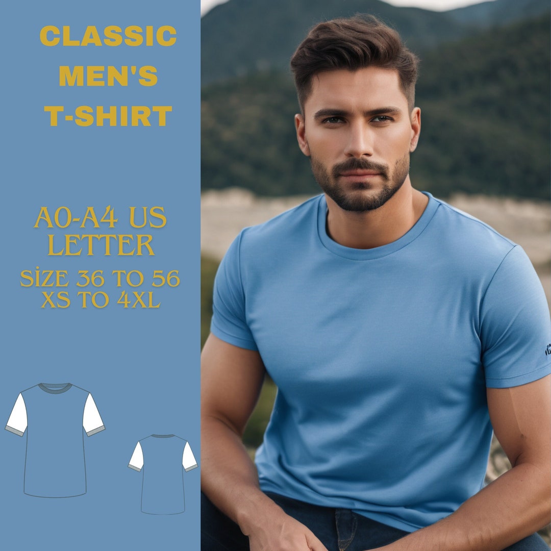 Men's Tshirt, Summer Tshirt Sewing Pattern, Men's Tshirt Pattern, Men ...