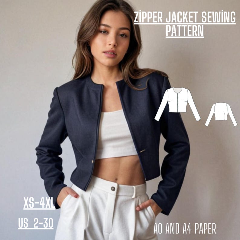 Naaipatroon ritsblazer: eenvoudig modern jack (XS-4XL) (digitale ...