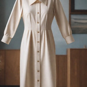Button Down Dress Sewing Pattern: Long Sleeve Sundress (XS-4XL ...