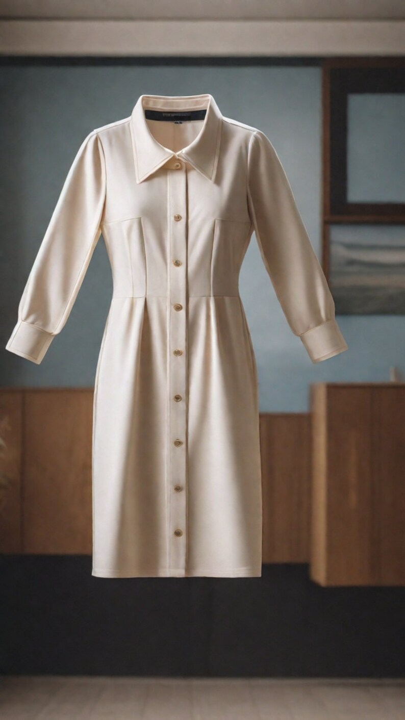 Button Down Dress Sewing Pattern: Long Sleeve Sundress (XS-4XL ...