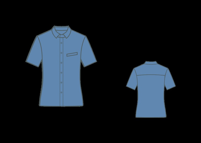 Men's Slim Fit Short Sleeve Shirt Sewing Pattern (size 36-56) (PDF ...