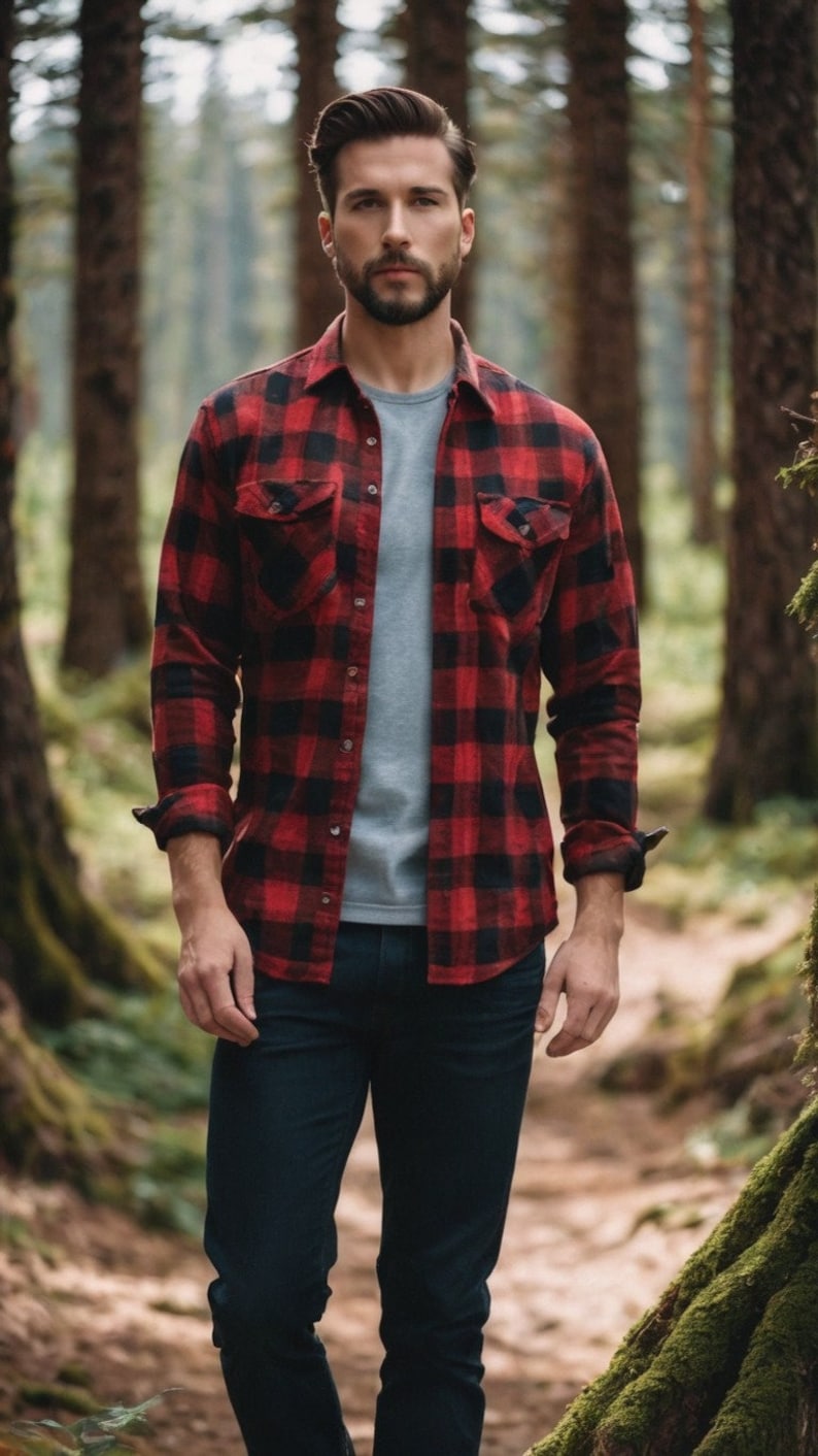 Men's Plaid Lumberjack Shirt Sewing Pattern (S-4XL) (digital Download ...
