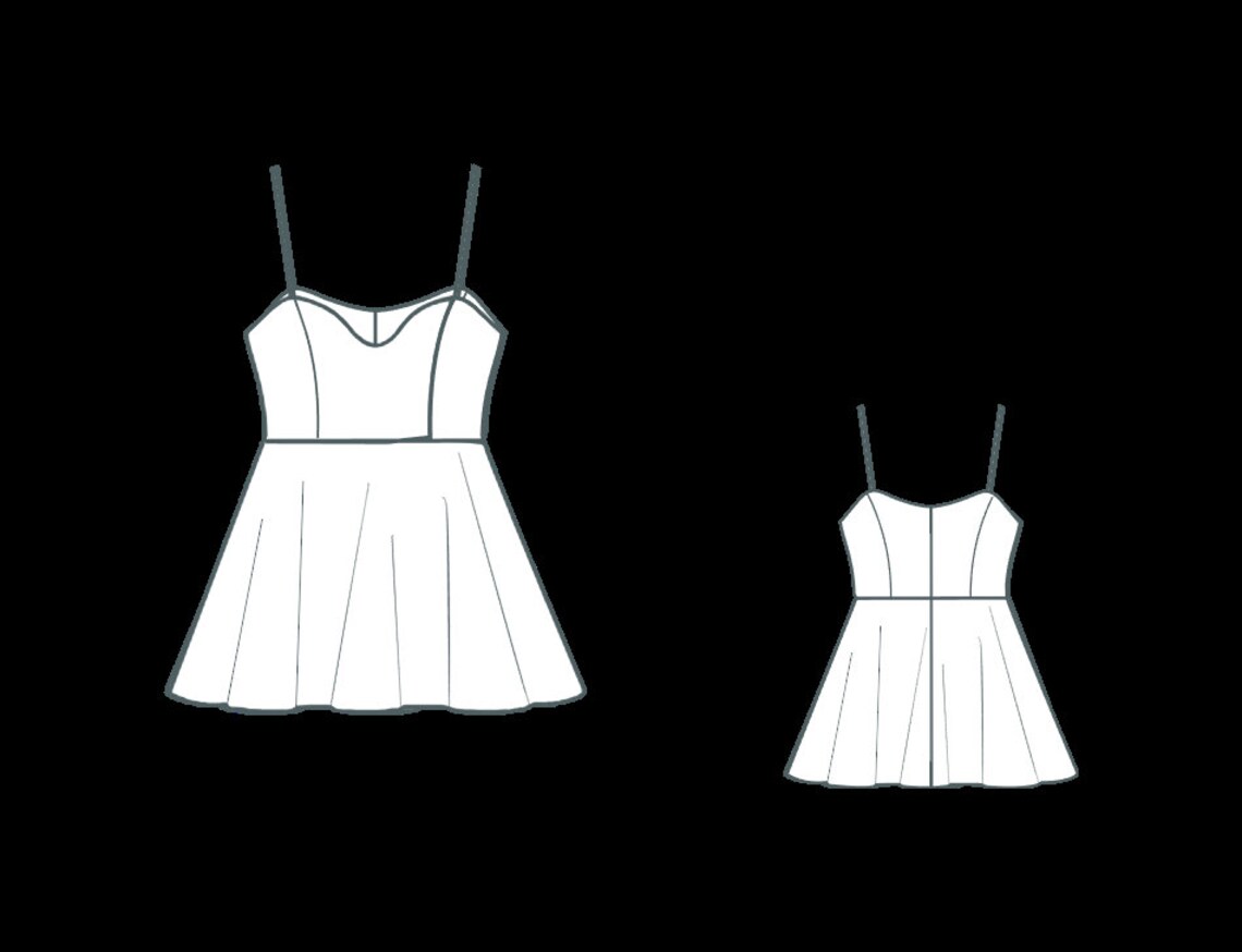 Mini Summer Dress Sewing Model, Strappy Mini Dress, Summer Dress Sewing ...