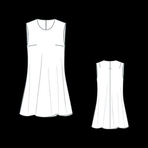 Linen Tunic Sewing Pattern, Sleeveless A-line Tunic PDF Pattern ...