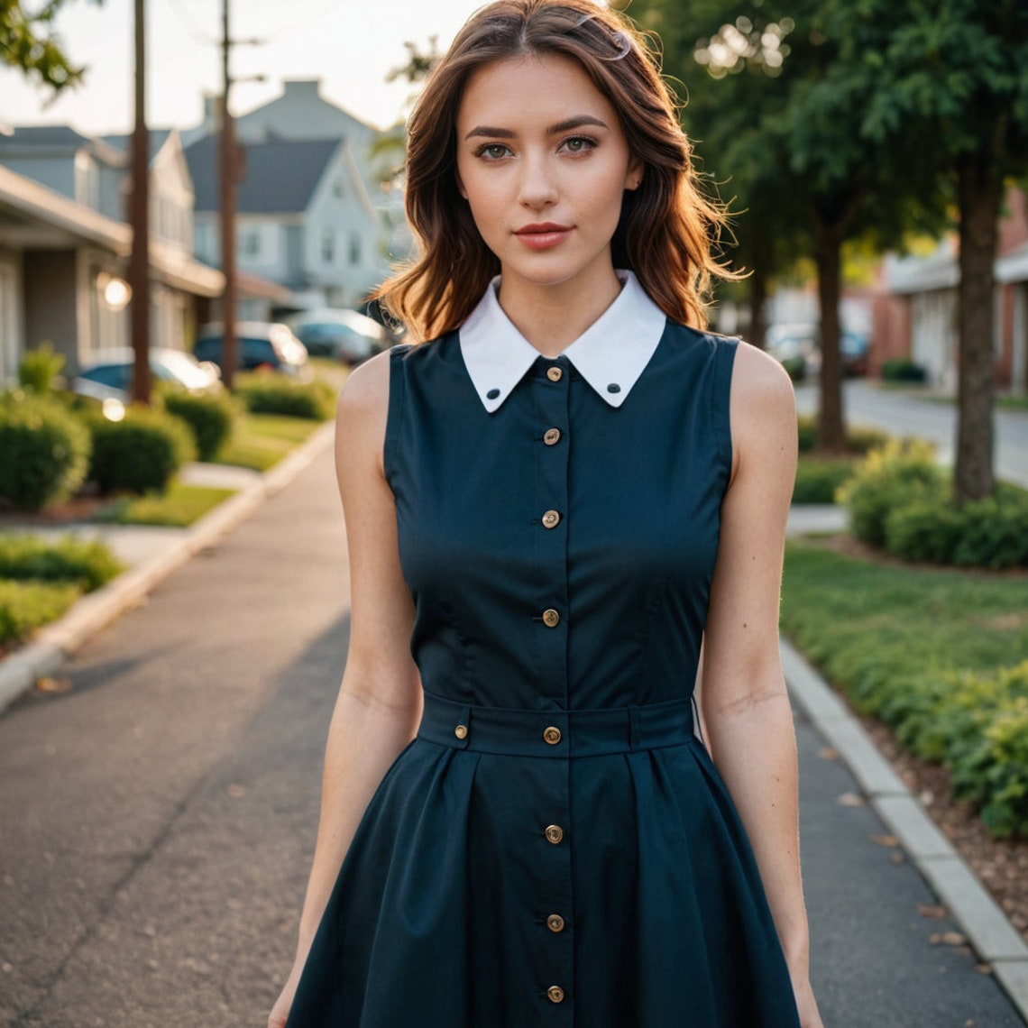 Button Front Summer Dress Sewing Pattern,layered Dress Button Front ...