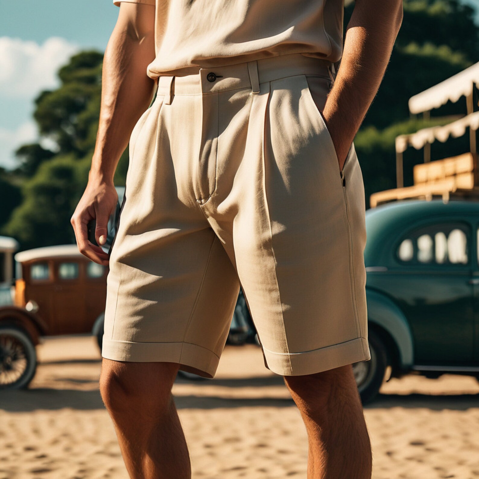 Linen Men's Shorts Sewing Pattern: Summer Casual, Sizes S-4XL (digital ...