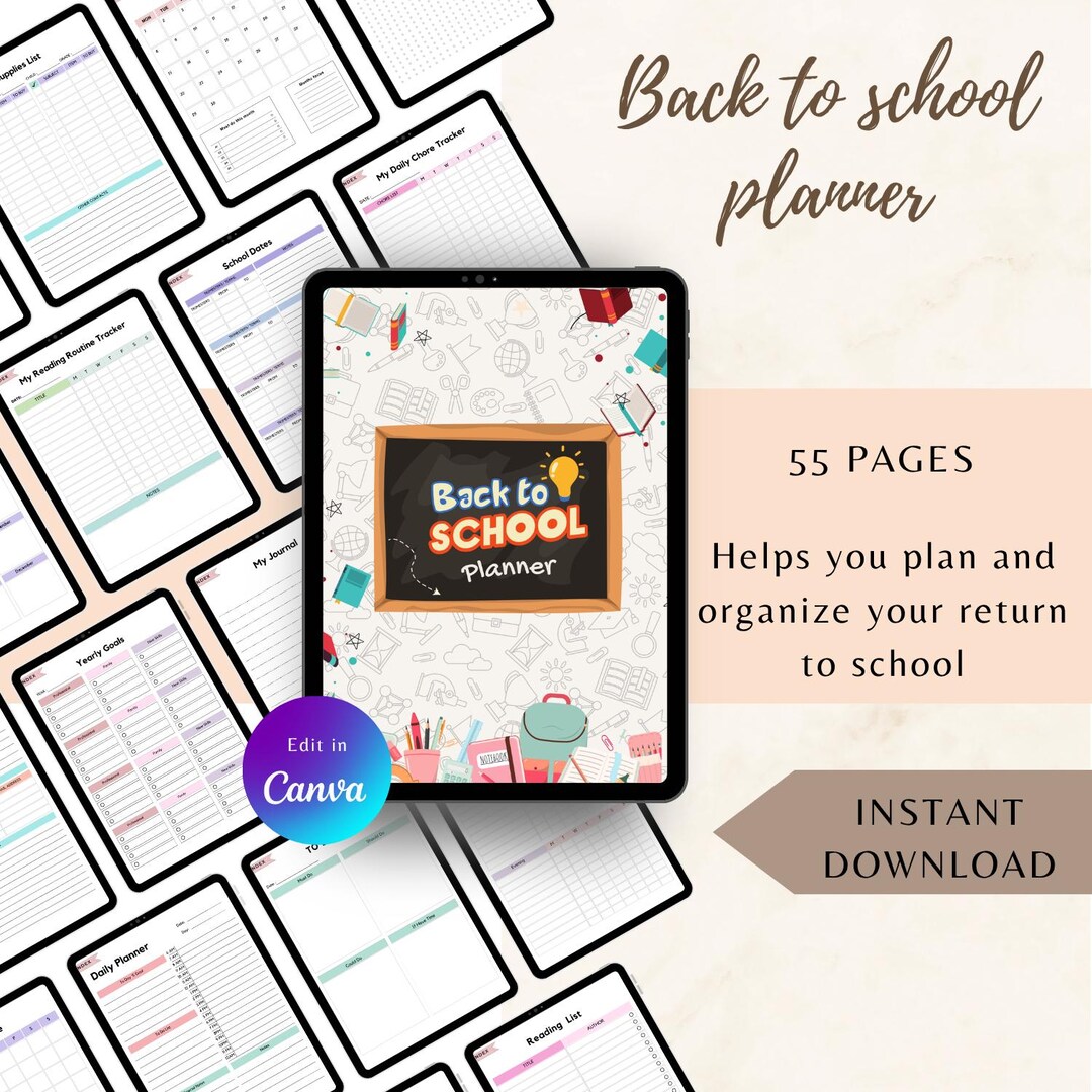 Back to School Digital Planner 2025-2026, Ultimate Academic Hyperlinked ...